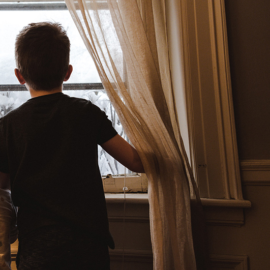 Distraught Child Finds Safe Place - Life IssuesLife Issues